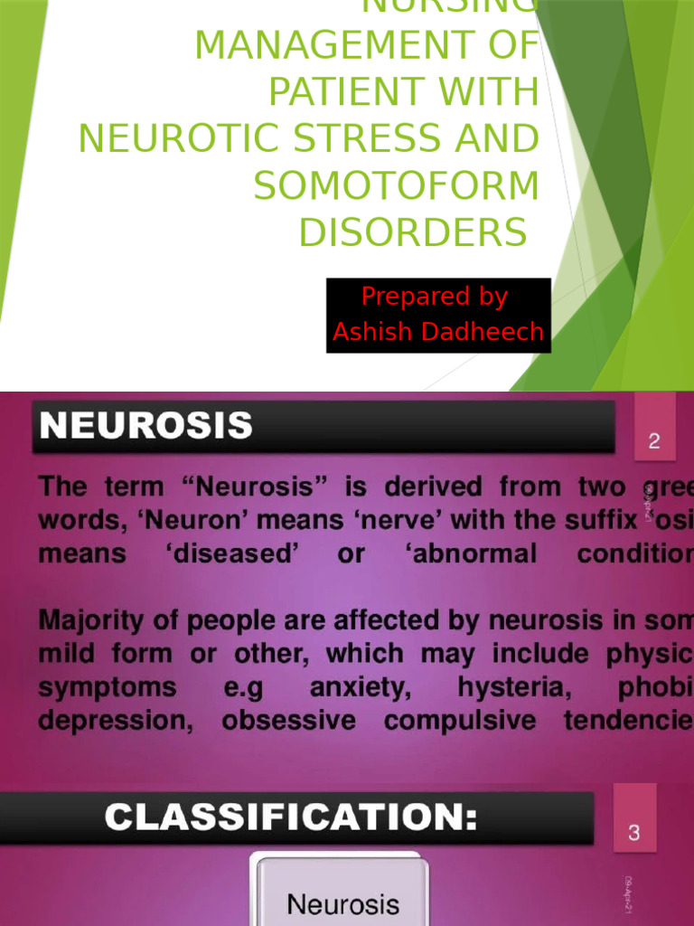 Nursing Care for Neurotic Disorders | PDF