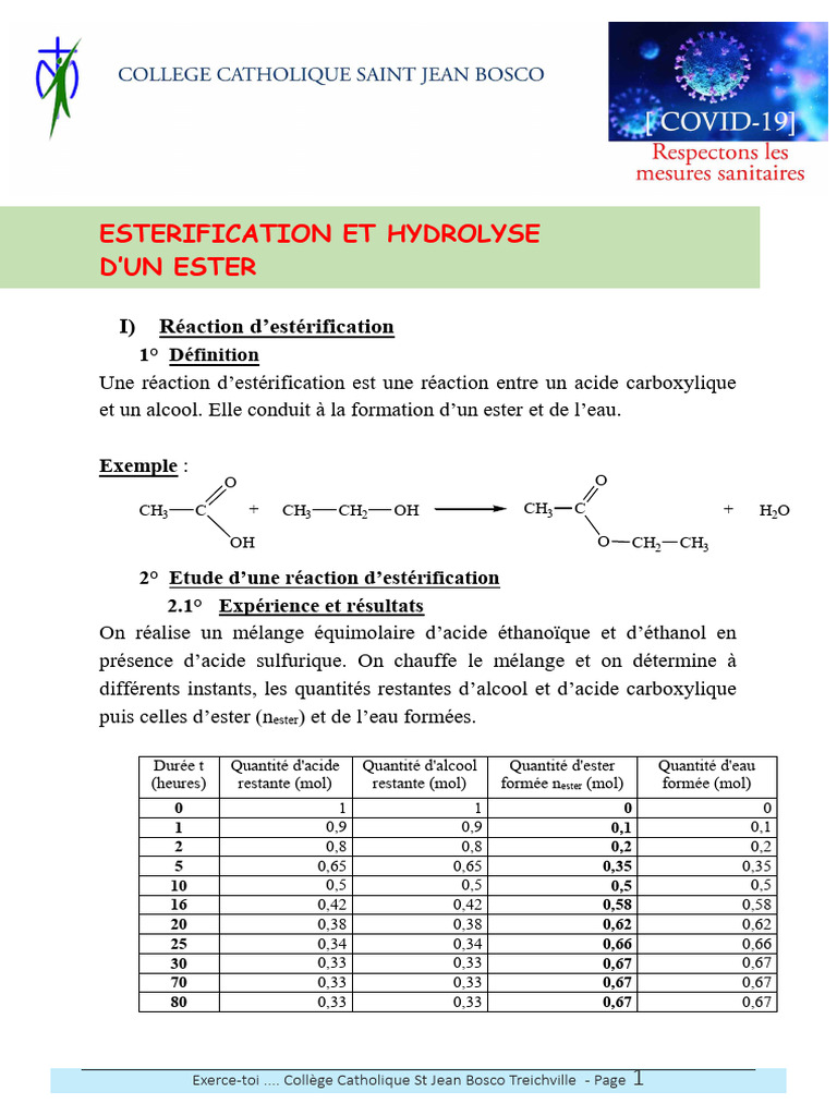 Pc Esterification Hydrolyse Ester Pdf