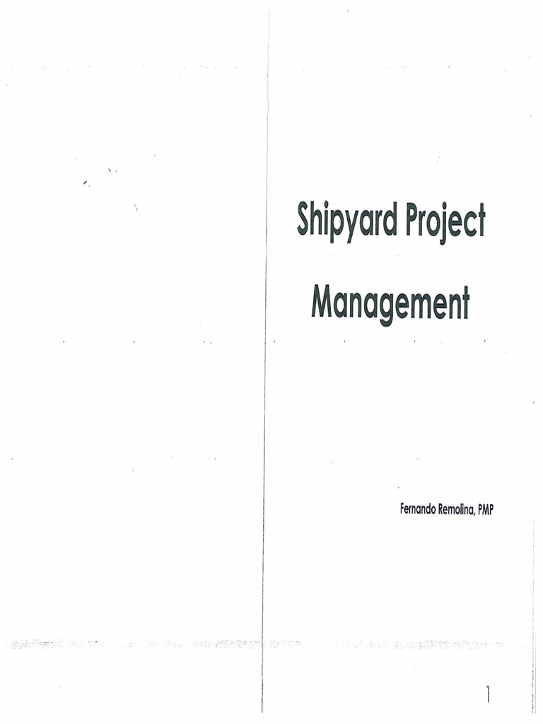 Shipyard Project Management Fernando Remolina | PDF