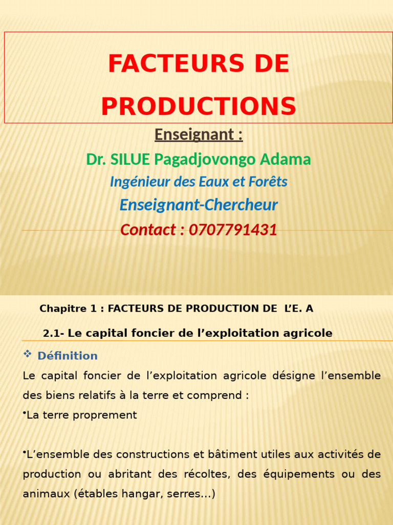 Quels Sont Les 4 Facteurs De Production? – TYEX