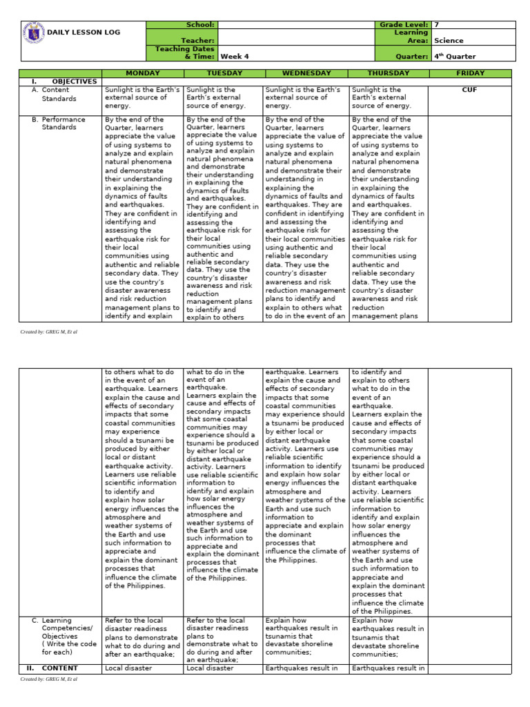Science 7 Q4 Week 4 | PDF