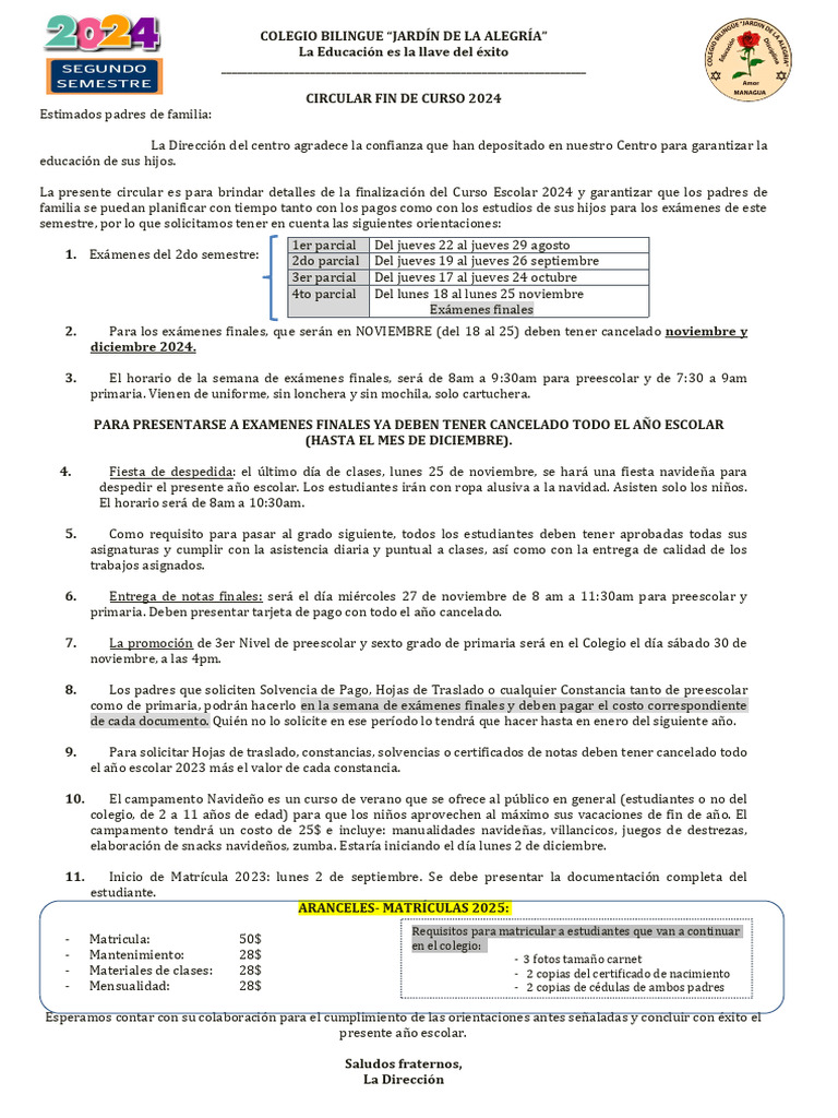 Circular Fin de Año 2024 | PDF