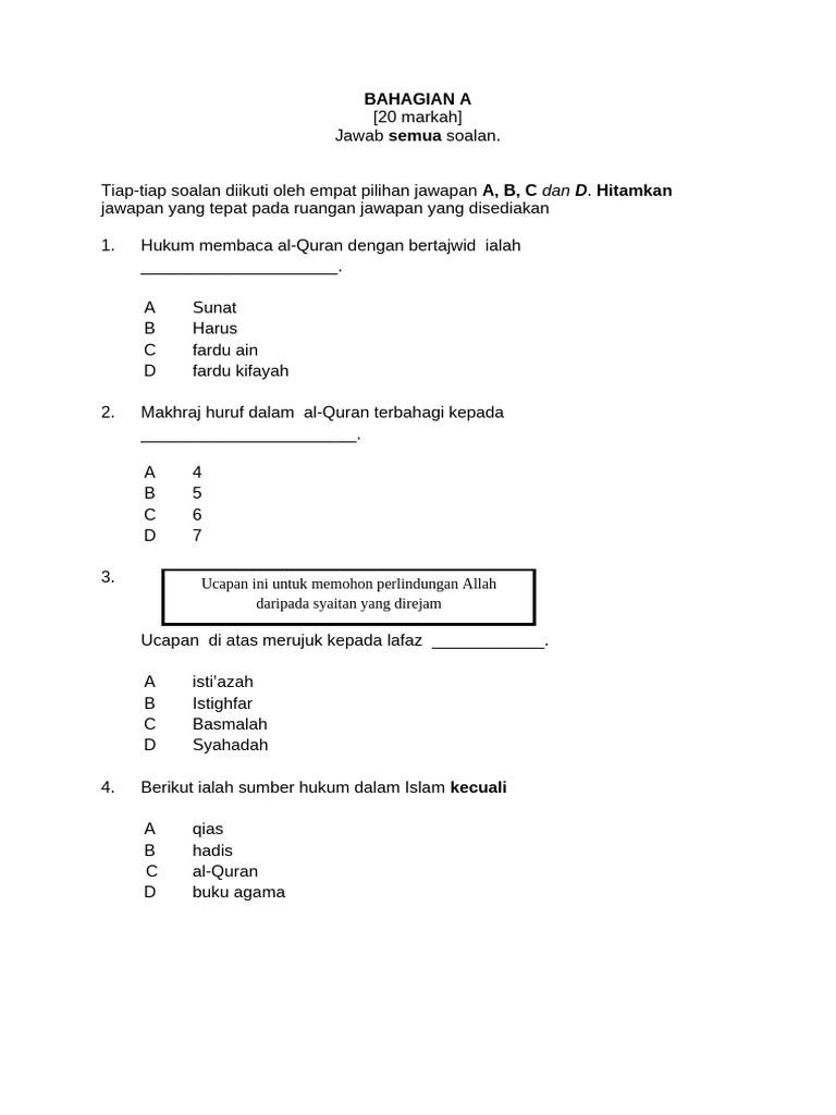 Soalan PPT Pi T1 2024 | PDF