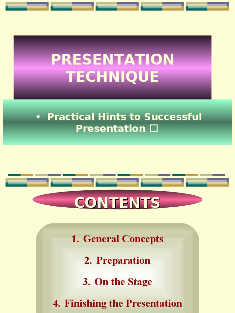 Presentation Technique Practical Hints To Successful Pdf Audience