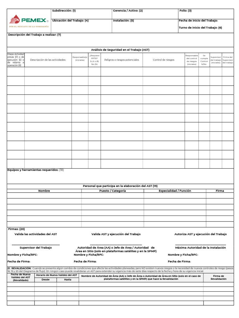 AST Hoja 2 (Llenado en Pozo) - 240522 - 123437 | PDF