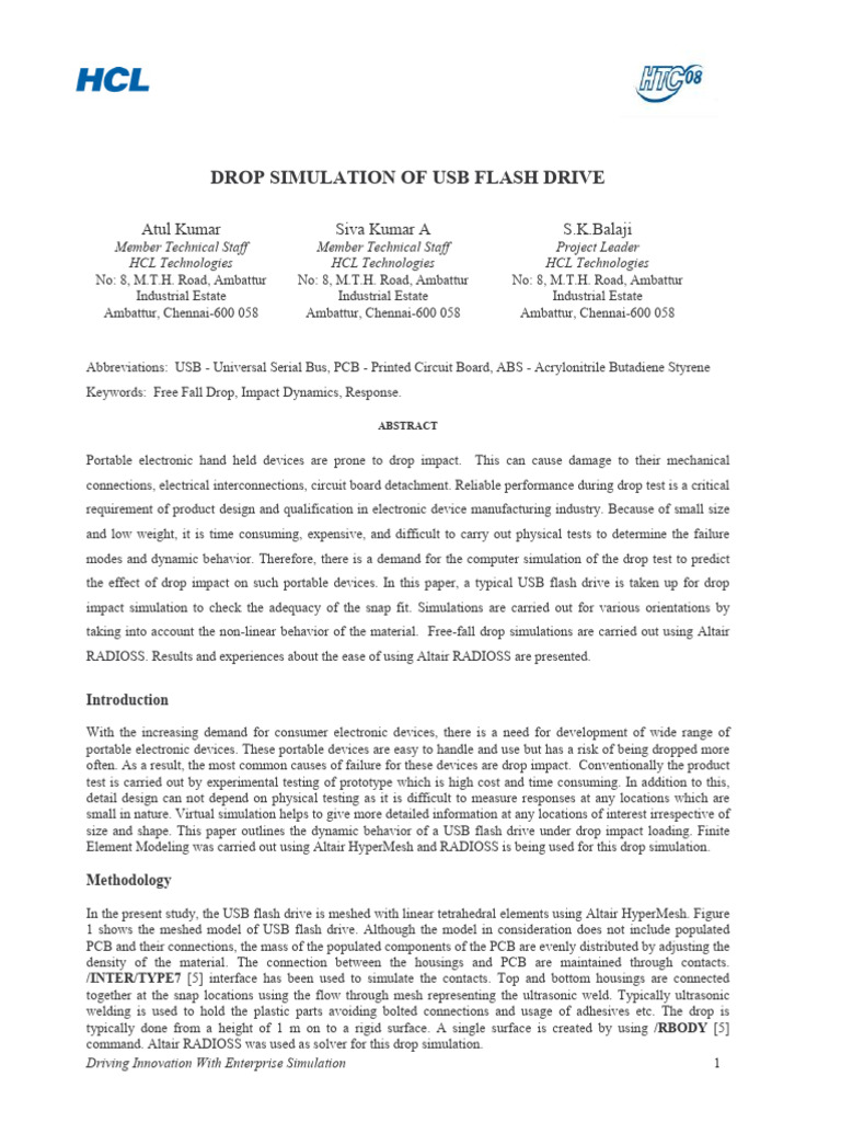 04_NL_FEA_Drop_Simulation_of_USB_Flash_Drive_Using_Radioss_HCL ...