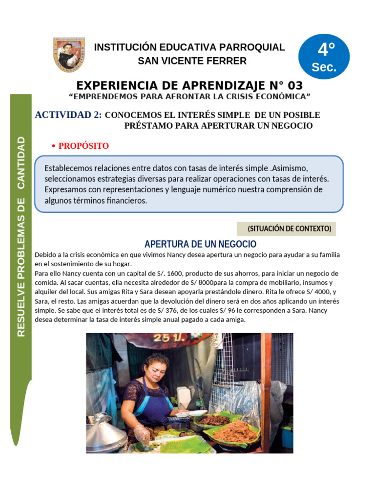 ACTIVIDAD 2 EDA 3 - INTERES SIMPLE (6) Cuarto | PDF