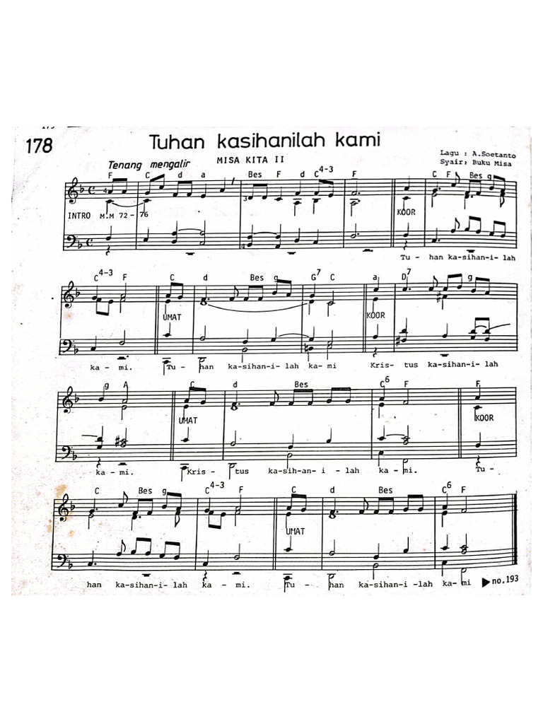 Tuhan Kasihanilah Kami - Misa Kita II | PDF