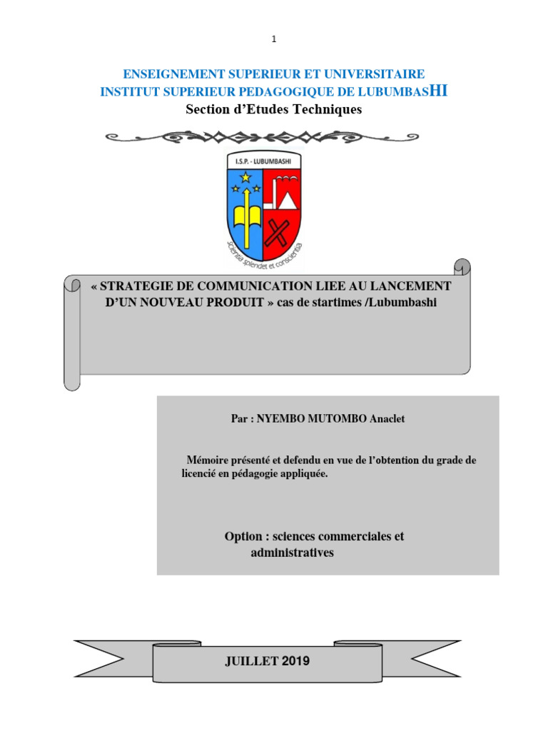 Memoire Anaclet Fin | PDF