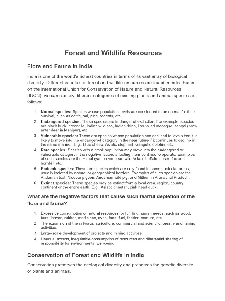 Forest and Wildlife Resources | PDF
