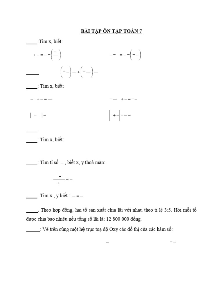 Bai Tap On Tap Toan 7 | PDF