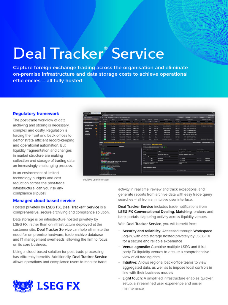 Deal Tracker Service Fact Sheet | PDF