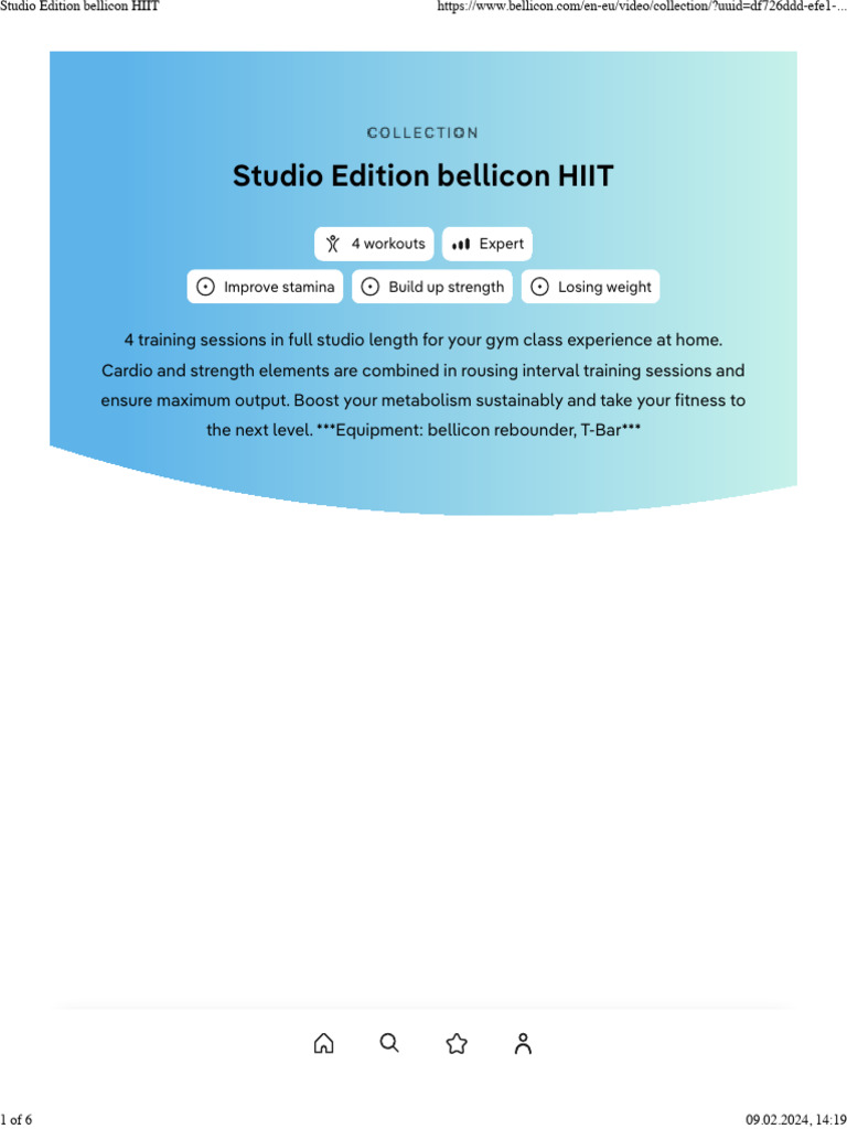 Studio Edition Bellicon HIIT | PDF