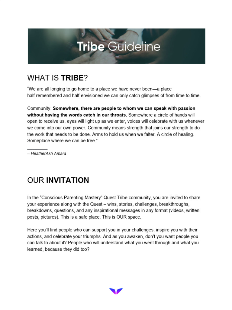 0 Intro 2 - TRIBE - GUIDELINE | PDF