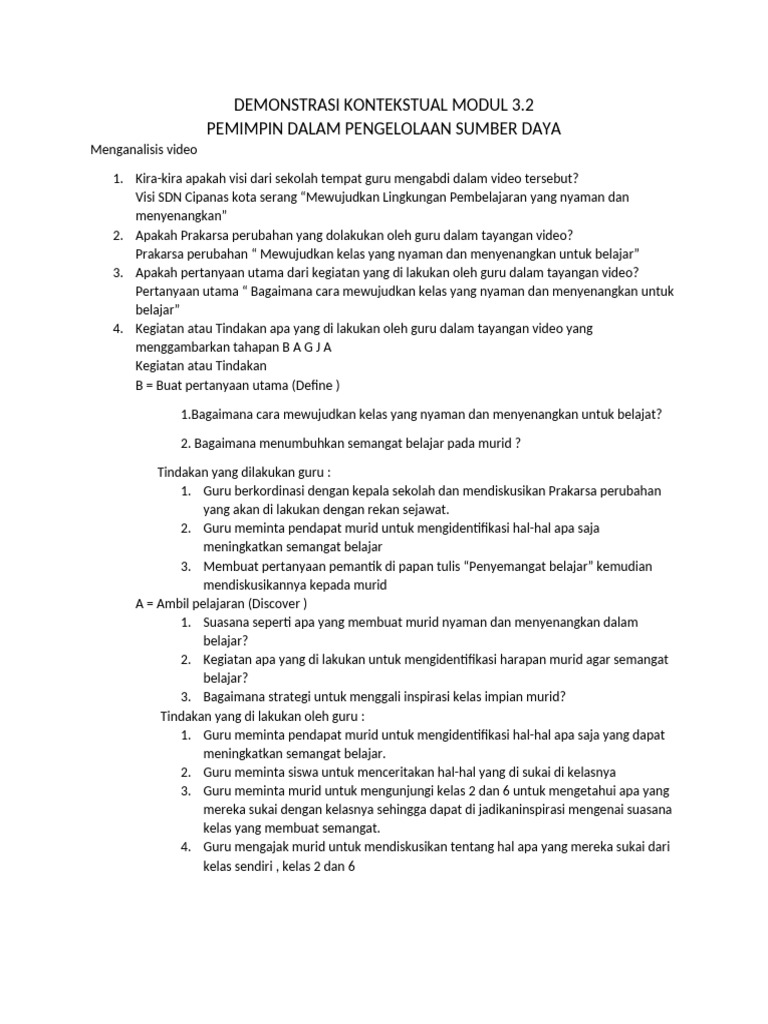 Demonstrasi Kontekstual Modul 3.2 | PDF