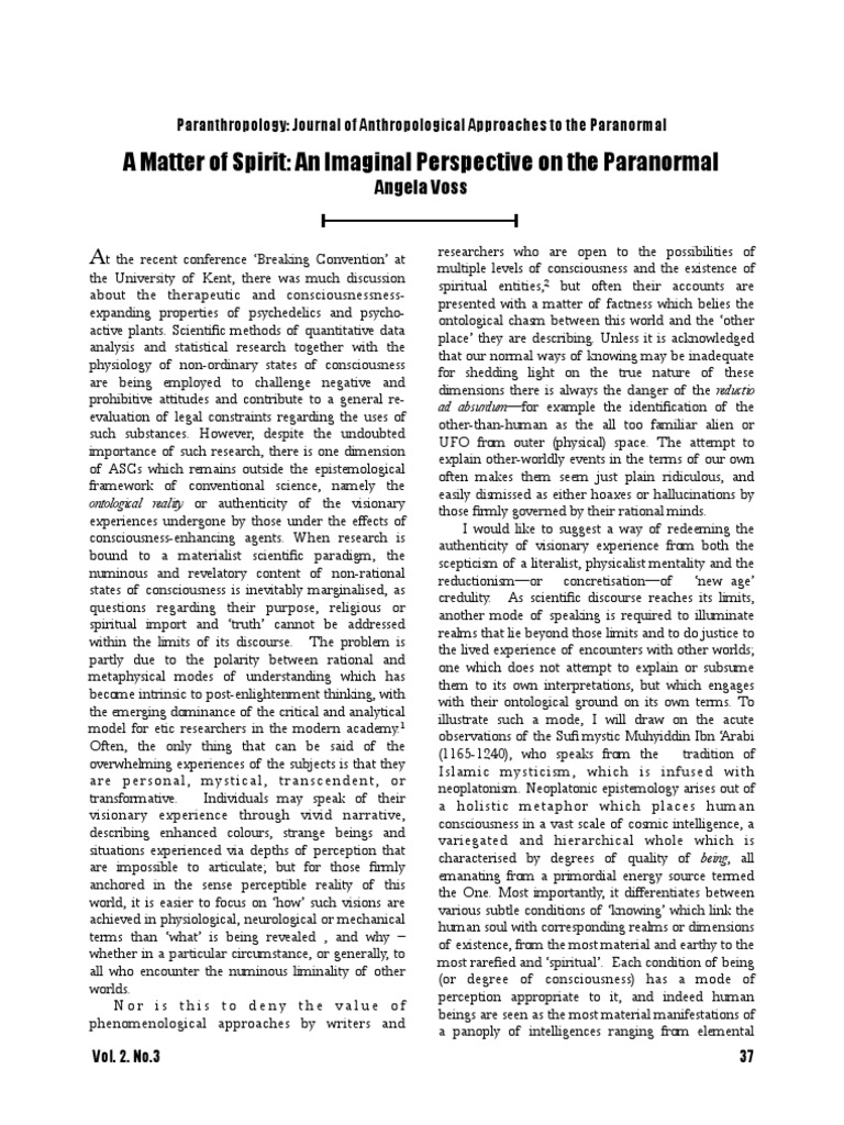 A Matter of Spirit - An Imaginal Perspective On The Paranormal - Angela ...