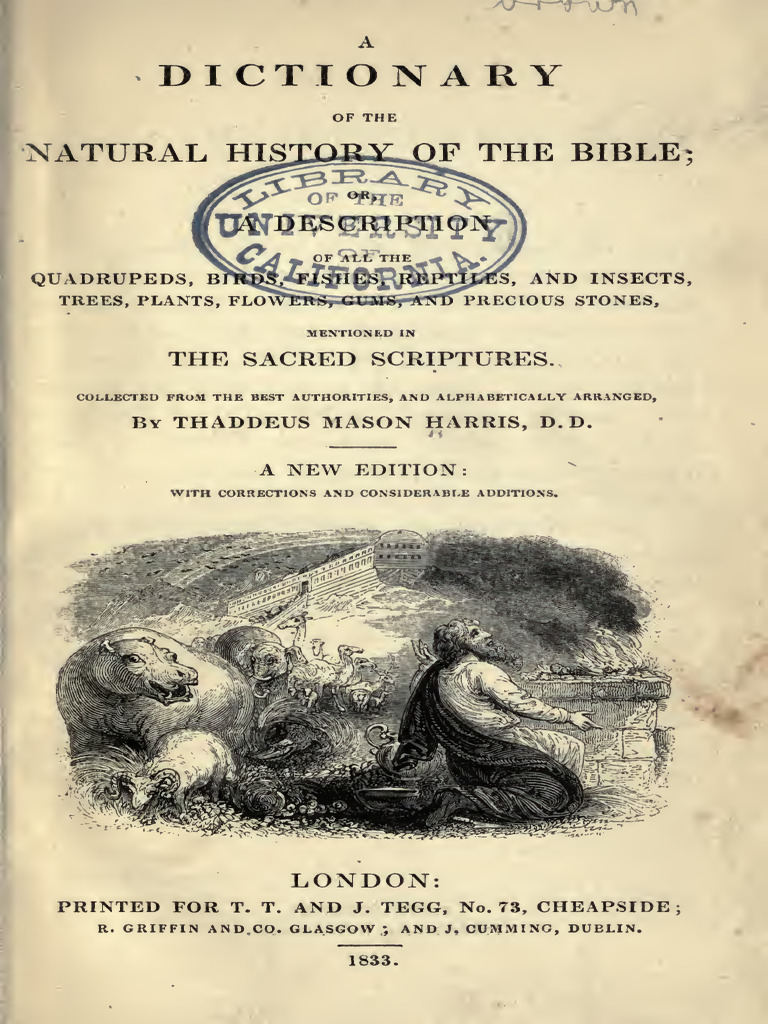 Thaddeus Mason Harris - A Dictionary of The Natural History of The ...