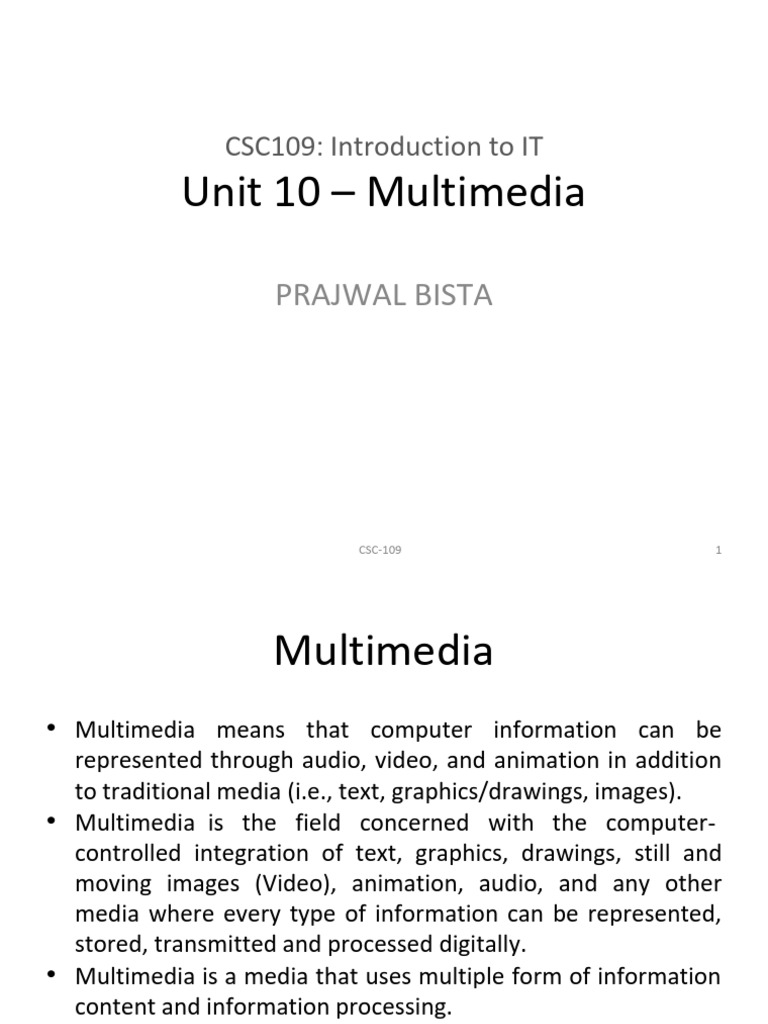 7.multimedia (Unit 10) | PDF