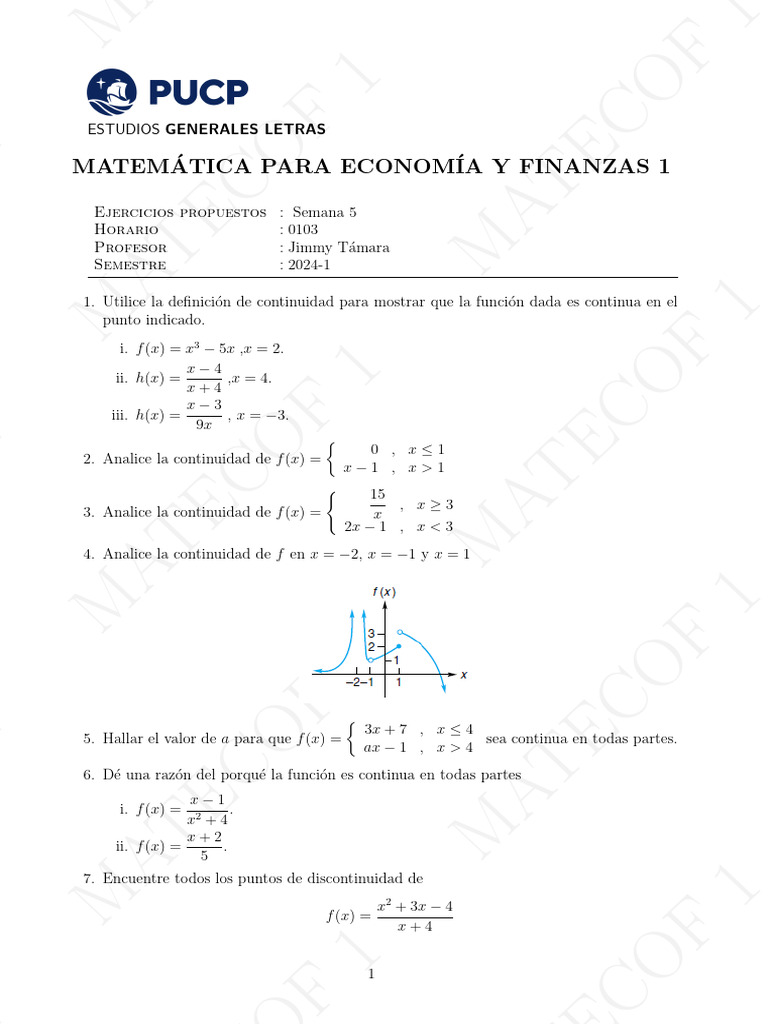 Ejercicios Mateco I Pucp | PDF