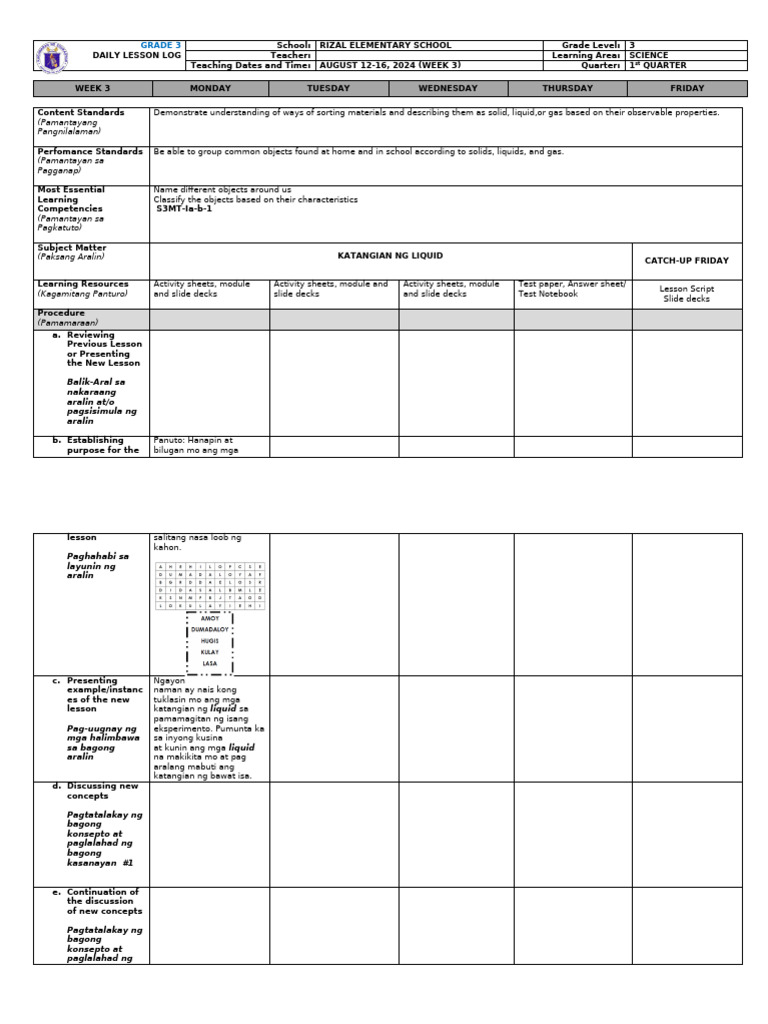 Sci 3 Q1W3-DLL | PDF