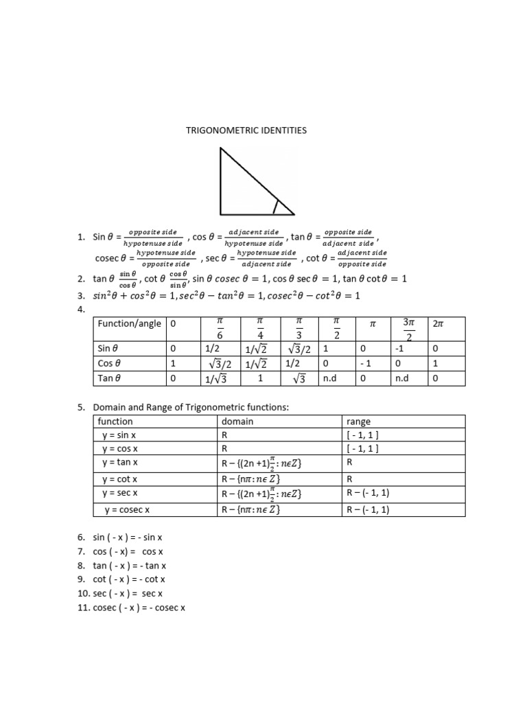 Trigonometric Identities | PDF