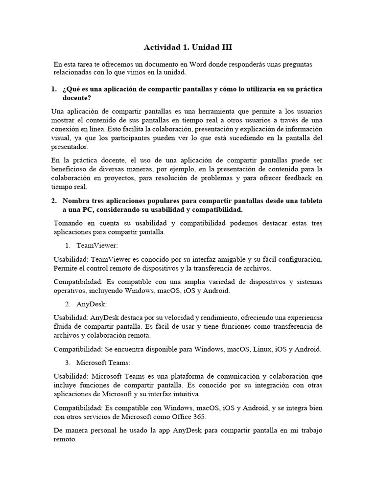 Módulo II. Act 3 Formación Didáctica Del Uso de Tablets para Docentes | PDF