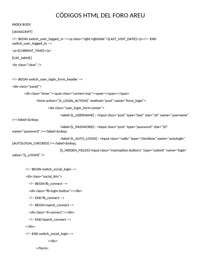 Códigos HTML Del Foro Areu | PDF