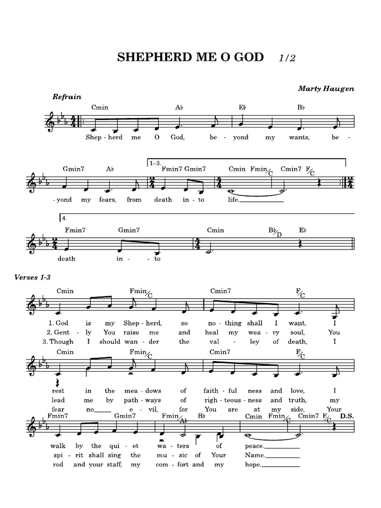 Shepherd Me O God (Psalm 23) - C Min | PDF