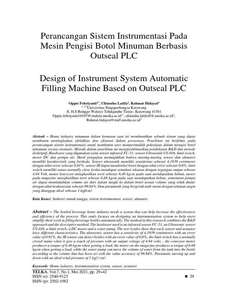 Perancangan Sistem Instrumentasi Pada Me | PDF