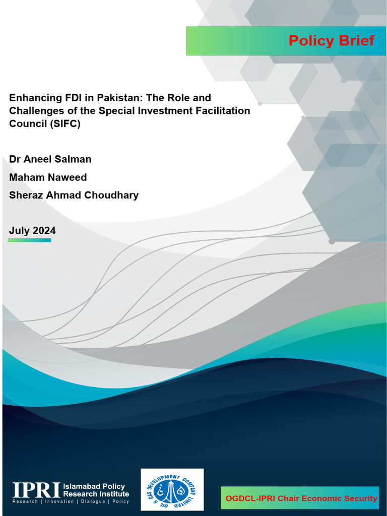 Enhancing FDI in Pakistan The Role and Challenges of The Special ...
