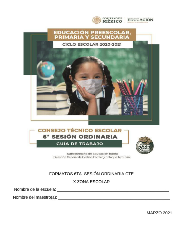 Formatos 6ta. Sesión Cte 2020-2021 | PDF