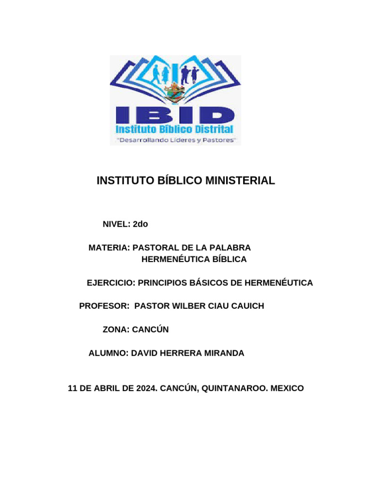 Principios Basicos de Hermeneutica | PDF