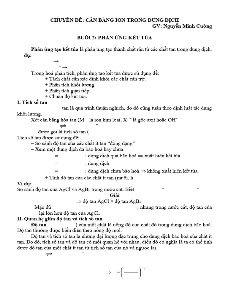 Buoi 02 - Can Bang Ion Trong Dung Dich | PDF