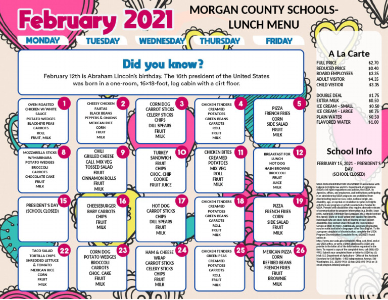 February 2021 Lunch Menu | PDF