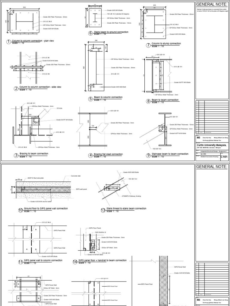 ISD Assignment 1 Connection Drawing | PDF