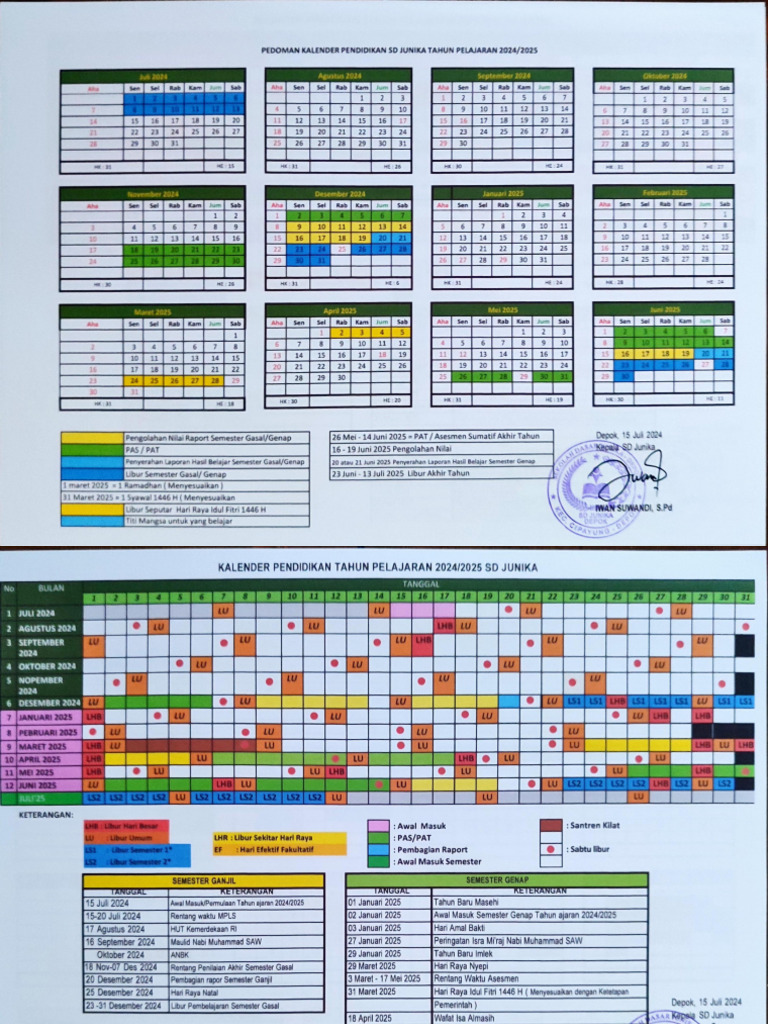 Kalender SD Junika | PDF