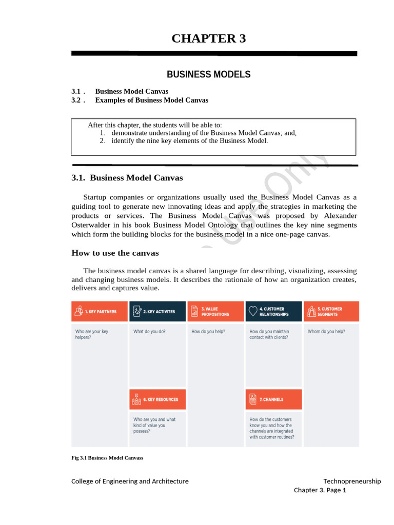 Chapter 3 Business Models | PDF