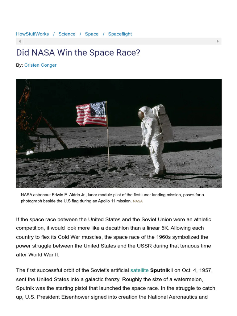 Did NASA Win The Space Race - HowStuffWorks | PDF
