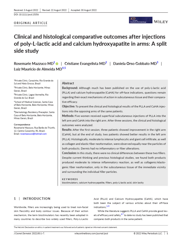 Artigo Radiesse X Sculptra Publicado | PDF