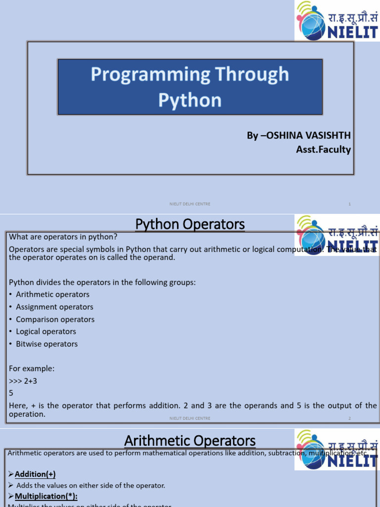 03 Python Operators | PDF