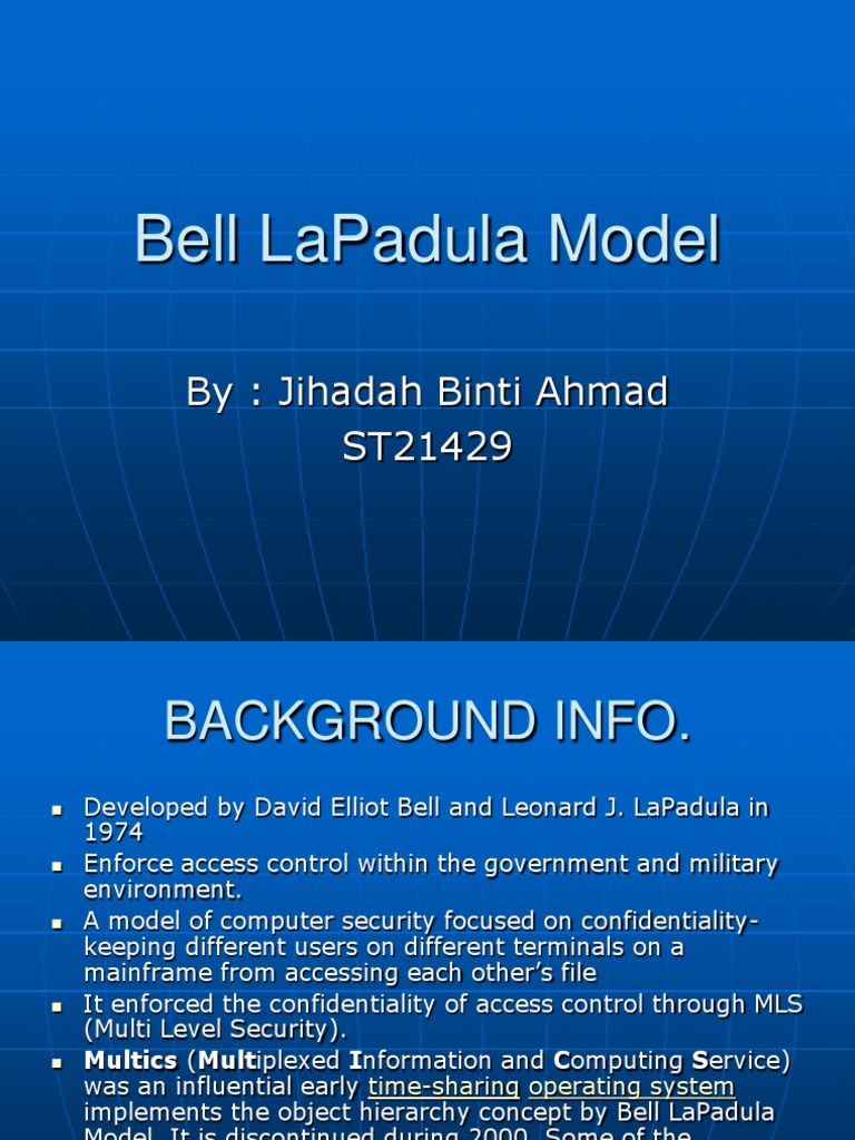 Bell LaPadula Model | PDF | Classified Information | Classified ...