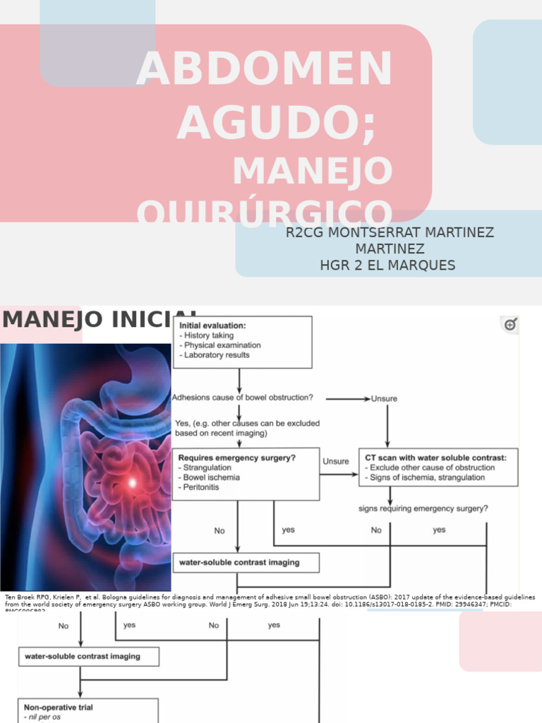 Abdomen Agudo Manejo QX | PDF | Medicina CLINICA | Especialidades Medicas