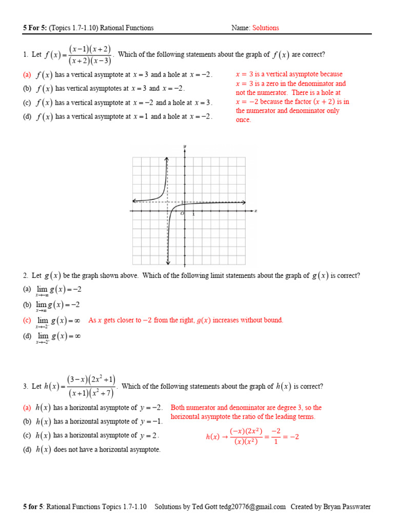 AP Precalculus UNIT 1 Material | PDF