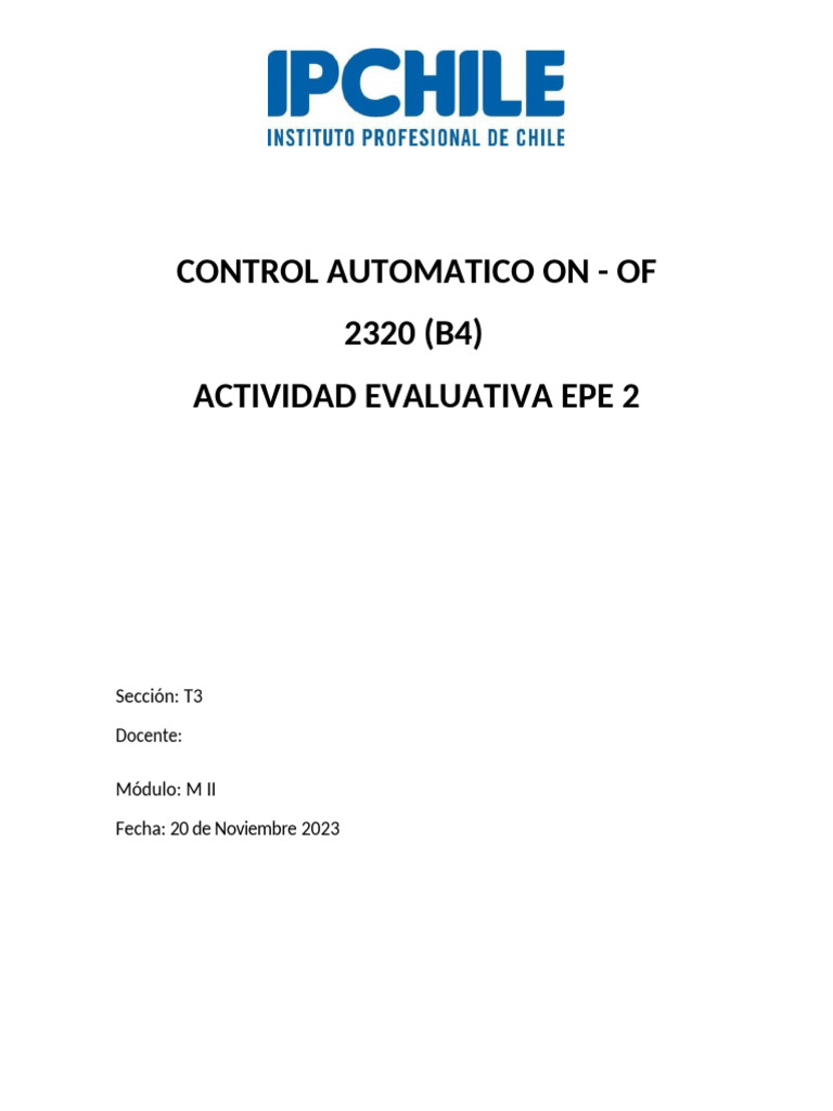 Control Automatico On of | PDF