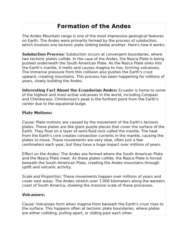 Formation of The Andes | PDF