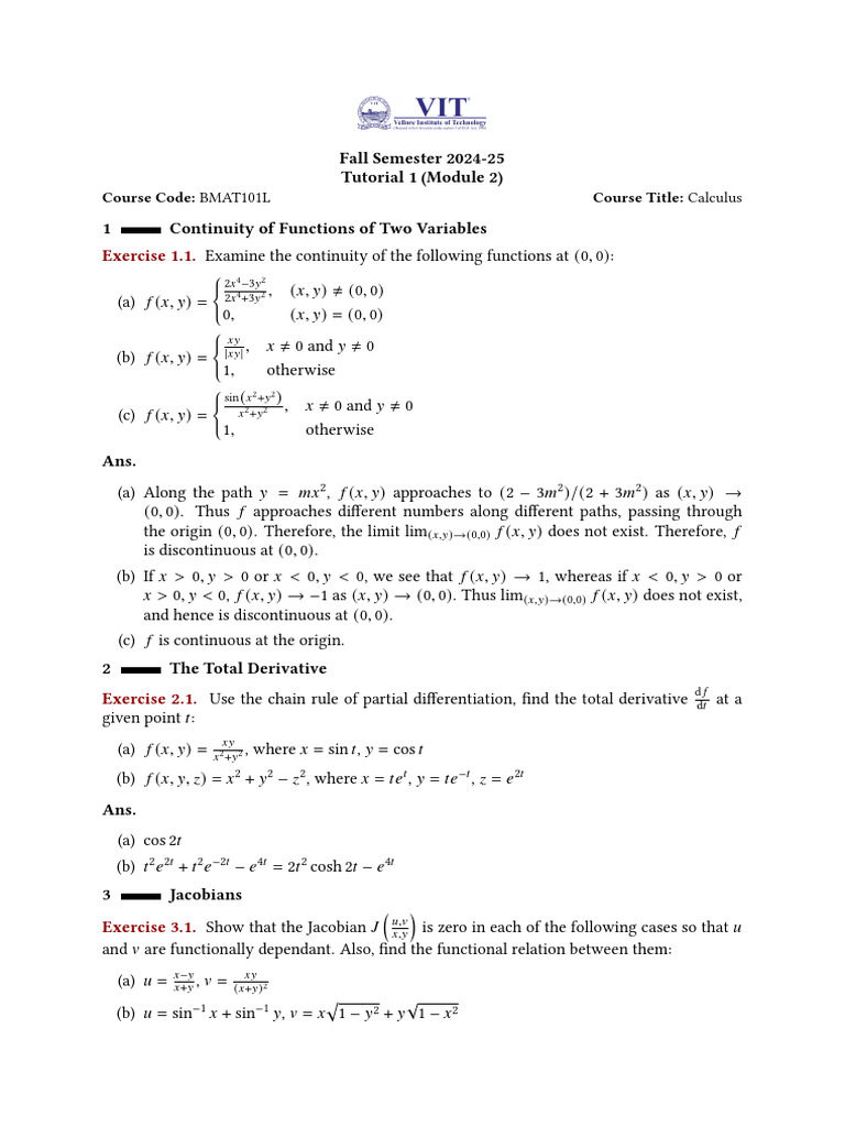 Tutorial 1 Module 2 | PDF