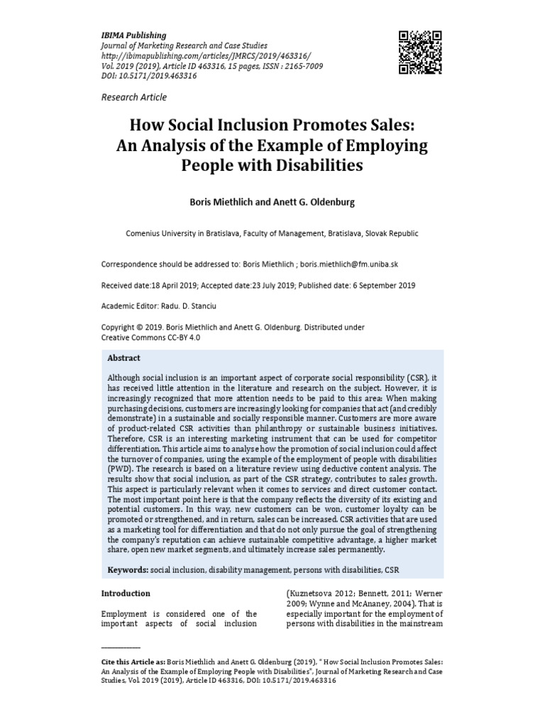 How Social Inclusion Promotes Sales | PDF