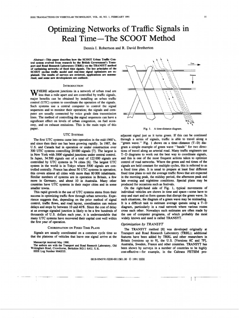 Optimizing Networks of Traffic Signals in Real Time - The SCOOT Method ...
