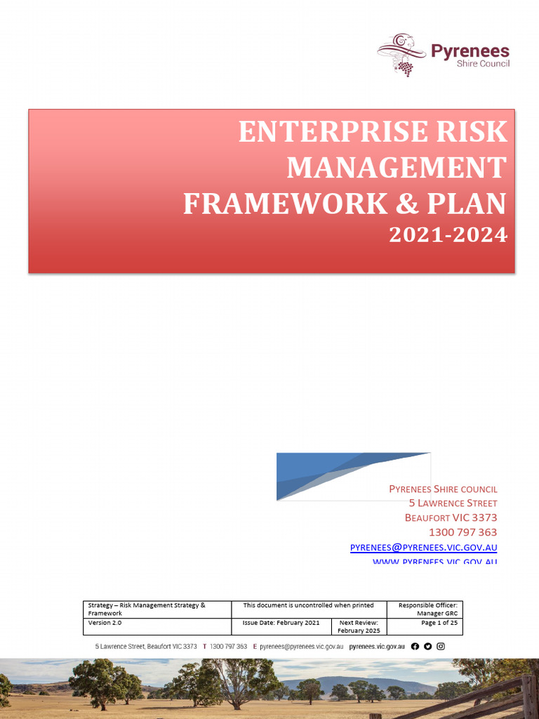 2021 2024 Enterprise Risk Management Framework and Plan | PDF
