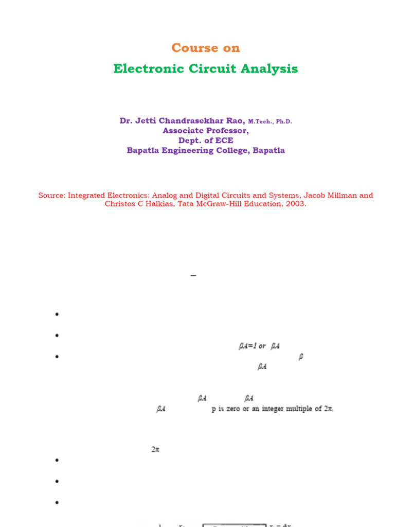 Electronic Circuit Analysis Course-Part-4 | PDF